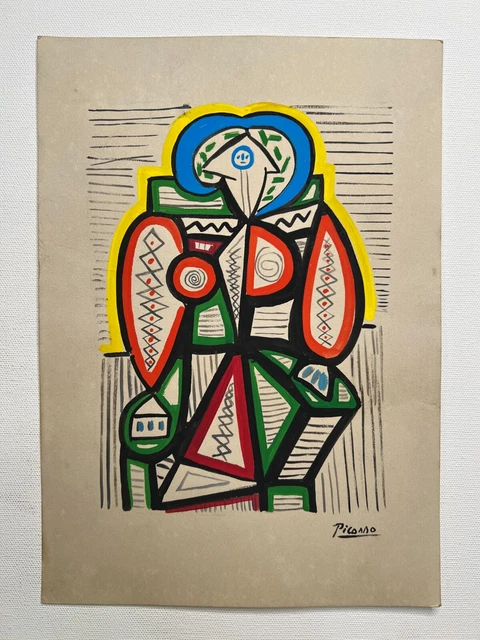 PABLO PICASSO DRAWING On Paper (handmade) Signed And Stamped Vtg Art ...