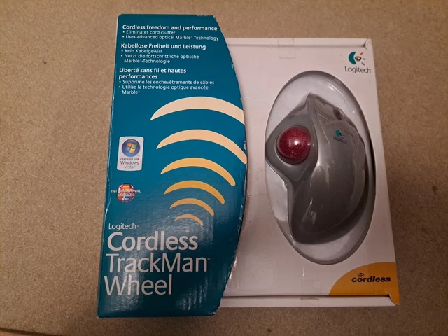 LOGITECH CORDLESS TRACKMAN Wheel Trackball Mouse Mice WIRELESS - USED ...