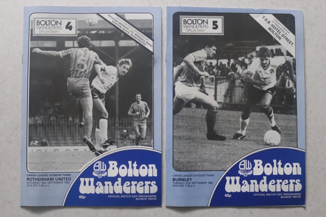 BOLTON WANDERERS FOOTBALL Club 1983-1984 Full season of 23 League ...