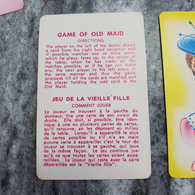 VINTAGE 1950S OLD Maid Card Game Mother Goose Edition Russell Card ...