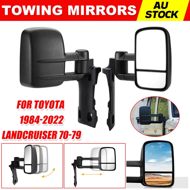 PAIR MIRRORS FOR Toyota Landcruiser 70~79 Series Manual Towing Steering ...