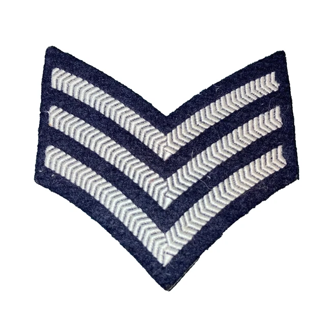 ROYAL AIR FORCE RAF Pair Sergeant Rank Stripes Chevrons Badges Patch ...
