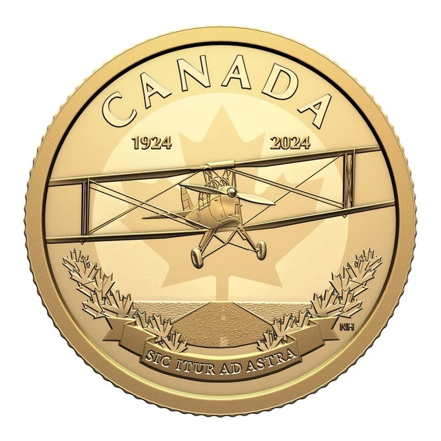 ROYAL CANADIAN AIR FORCE 2024 CANADA 1/4oz .9999 Pure 24k GOLD $100 ...