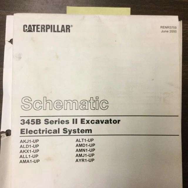 CAT CATERPILLAR 345B II elektrische VERKABELUNG Schaltplan BAGGER ...