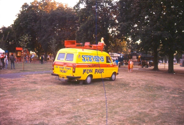 ORIGINAL BUS COLOUR Slide Stevens Fun Fair Ford Transit Van Fairground ...