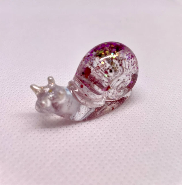 RESIN SNAIL HANDMADE Pink Gold Clear Gloss Home Decor Unique Gift ...