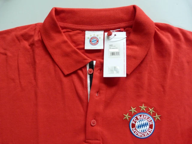 FC BAYERN MÜNCHEN FCB POLO-Shirt ROT Gr. XXXL (3XL) NEU 5 Sterne LOGO ...
