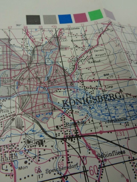 WW2 US ARMY Map of GERMANY entitled "KONIGSBERG" (Now KALININGRAD in ...