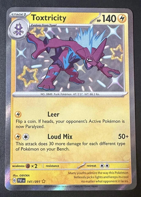 POKÉMON TCG TOXTRICITY Scarlet & Violet: Paldean Fates 141/091 Holo ...