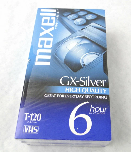 2 PACK BLANK Maxell VHS Tapes GX-Silver High Quality T-120 6 Hour New ...