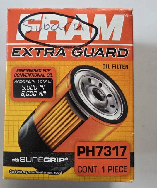 FRAM EXTRA GUARD Oil Filter Model No. Ph7317 With Suregrip $26.64 ...