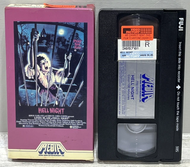 HELL NIGHT VHS Slasher Horror Media Home Entertainment Rare HTF Variant ...