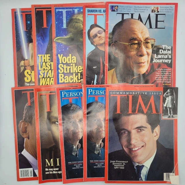 TIME MAGAZINE STAR Wars Dalai Lama Bono JFK jr Obama Michael Jordan ...