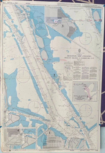 ADMIRALTY 3186 HOUSTON SHIP CHANNEL PELICAN ISLAND TO BARBOURS CUT Map ...