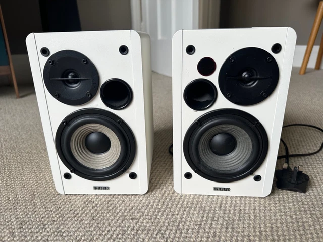 EDIFIER WHITE R1280T Active Bookshelf Speaker System with remote ...