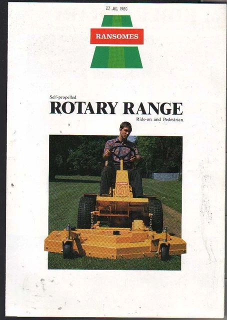 RANSOMES SELF-PROPELLED ROTARY Range of Ride-on and Pedestrian Mowers ...