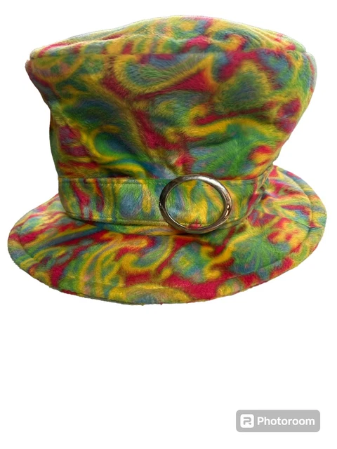 RARE FIND ELOPE Rainbow Hat 90’s Y2K Rave Madhatter Buckle Band Top Hat ...