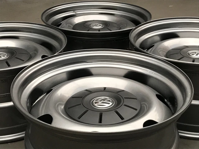 VW TRANSPORTER WHEELS T5 T6 deep dish 17inch staggered, banded steel ...