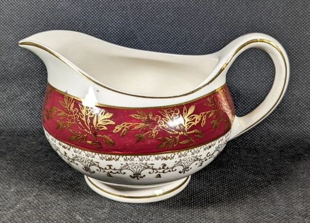 J & G Meakin - "SOL" - Milk Jug - Burgundy & Gold - Ht 8.5cm £6.00 ...