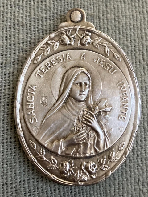 ANCIEN MIROIR DE Poche Sainte Thérèse à l'Enfant Jésus Métal Argenté NapoléonIII EUR 30,00 ...