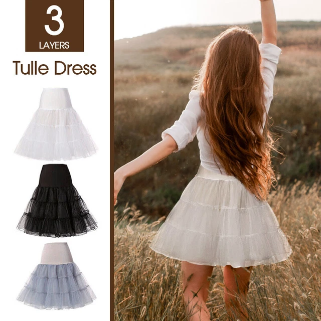 RETRO VINTAGE 50S Tutu Petticoat Crinoline Lady Rockabilly Tulle ...