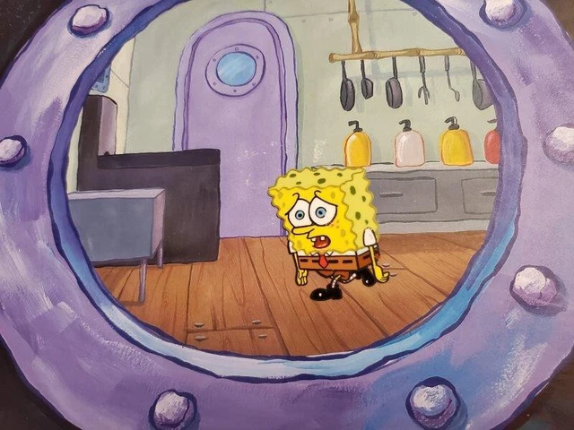 SPONGEBOB SQUAREPANTS ORIGINAL Production Cel Cell Animation Art w/ COA ...