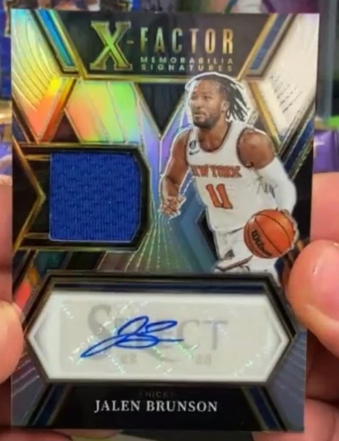 2022 23 Jalen Brunson Panini Select X Factor Maillot Patch Auto 199
