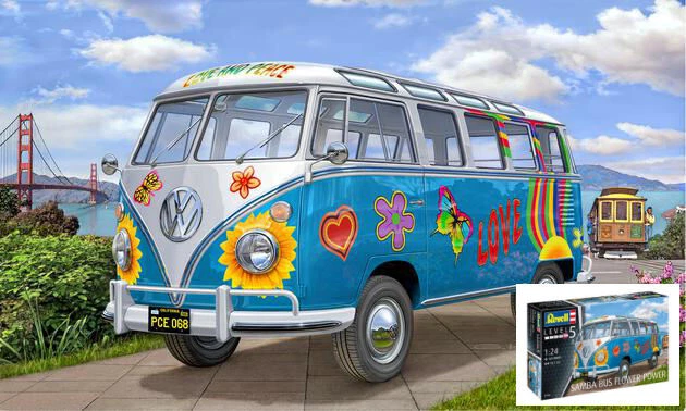 REVELL VW T1 SAMBA BUS "FLOWER POWER" KIT 1:24 EUR 64,76 - PicClick FR