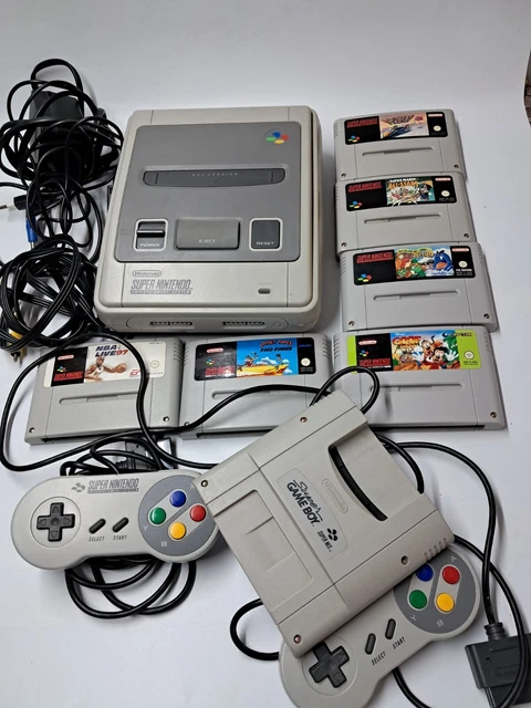 SUPER NINTENDO SNES ONE CHIP 1-Chip Konsole PAL Controller + Kabel und ...