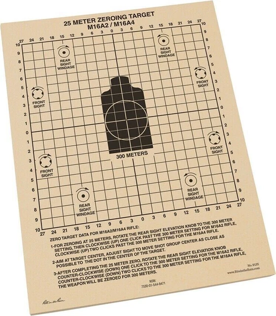 MILITARY ISSUE 25 Meter Zeroing Target - USMC, Army Range Target (20 ...