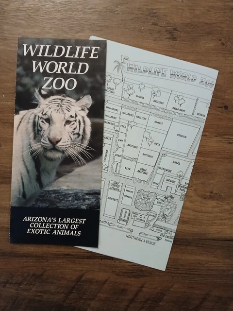 WILDLIFE WORLD ZOO guide map & zoo brochure USA 1992 RARE ...