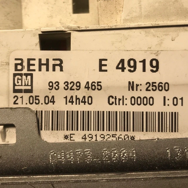 COMMANDE CLIMATISATION POUR OPEL MERIVA (X03) 1.4 16V Mnv 13219168 ...