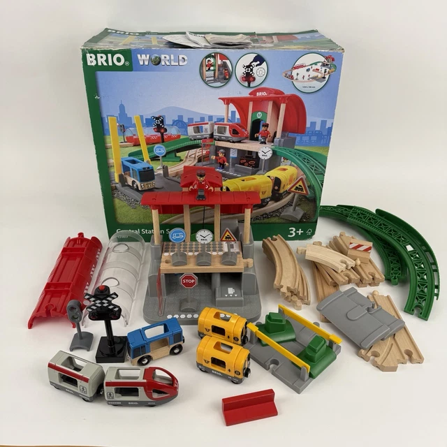 BRIO WORLD TRAIN Central Station Set 33989 Wooden Railway Add Ons w ...