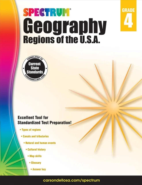 SPECTRUM GEOGRAPHY, GRADE 4: Regions of the U.S.A. by Spectrum (English ...