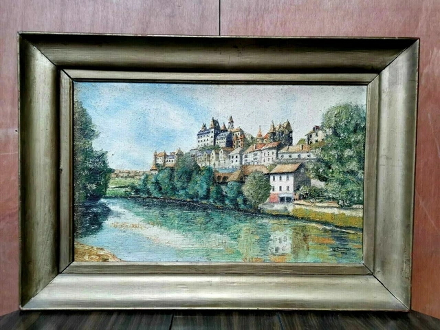 MAGNIFIQUE ANCIEN TABLEAU paysage Huile sur Toile signé CR DARROUX 1958 EUR 199,00 - PicClick FR