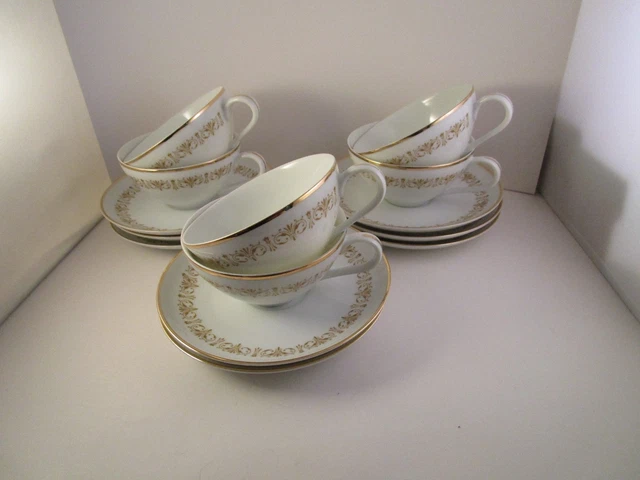 VINTAGE SHEFFIELD FINE China Japan Imperial Gold Set of 6 Cups & 8 ...