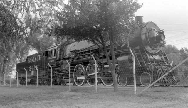AT&SF SANTA FE Railroad locomotive engine No. 3410 type 4-6-2 OLD TRAIN ...