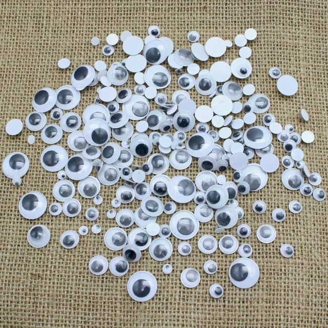 UK🇬🇧 100 MIXED PACK x WIGGLY WIGGLE EYES GOOGLE GOOGLY (Stickers) CRAFT ...