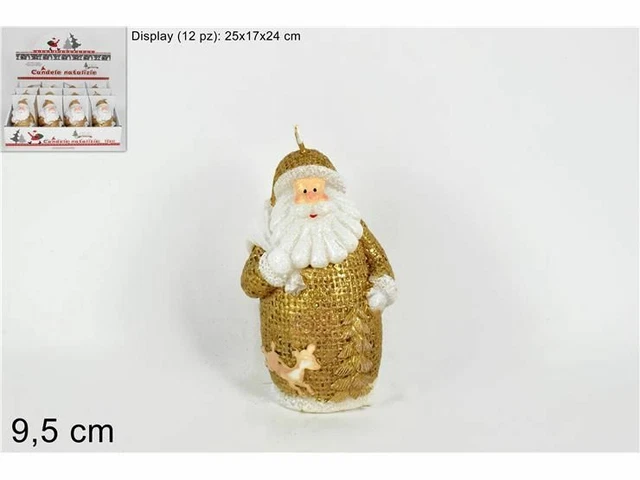 SET 12 PIÈCES Bougies en Forme De Père Noël Or Décoration Noël Dfh EUR ...