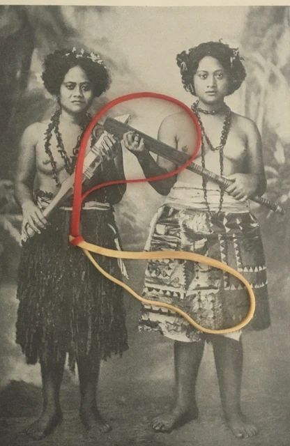 OLD PHOTO OF Samoa - Samoan Women in Attire Holding War Clubs - 1890s ...
