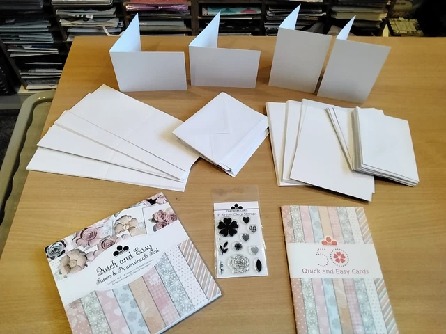 CRAFTWORK CARDS X 40 Blanks, Envelopes And 8x8 Paper & Dimensions Pad ...