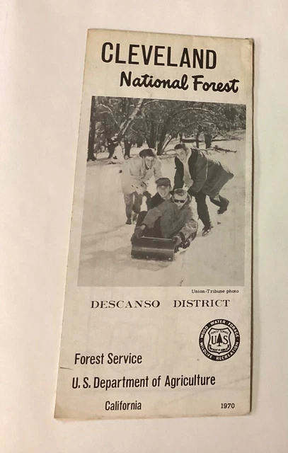 CLEVELAND NATIONAL FOREST Descanso District Brochure Guide Map 1970 B1 ...