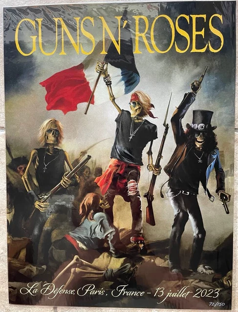 GUNS N ROSES Paris Poster Lithograph 2023 Defense Arena £381.36 ...