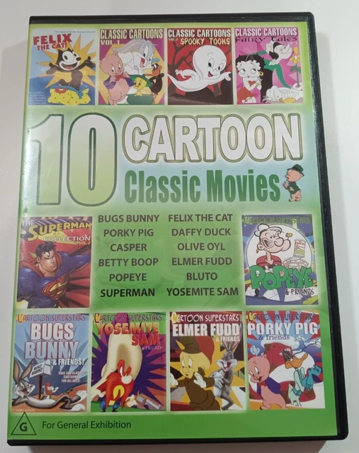 10 CARTOON CLASSIC Movies DVD PAL - Bugs Bunny, Porky Pig, Casper ...