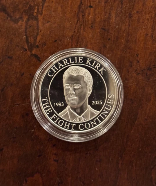 SILVER CHARLIE KIRK Memorial Coin, “The Fight Continues”, Turning Point ...