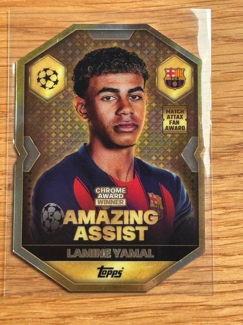 TOPPS MATCH ATTAX CL 2025/26 Lamine Yamal CA3 Chrome Award Winner ...