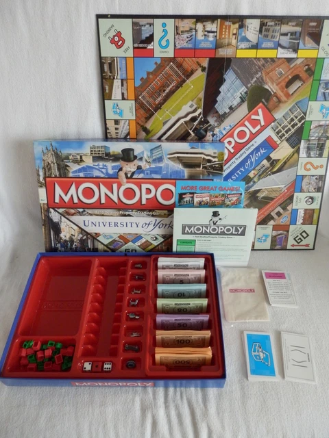 MONOPOLY UNIVERSITY OF York Edition Board Game Complete VGC £28.99 ...