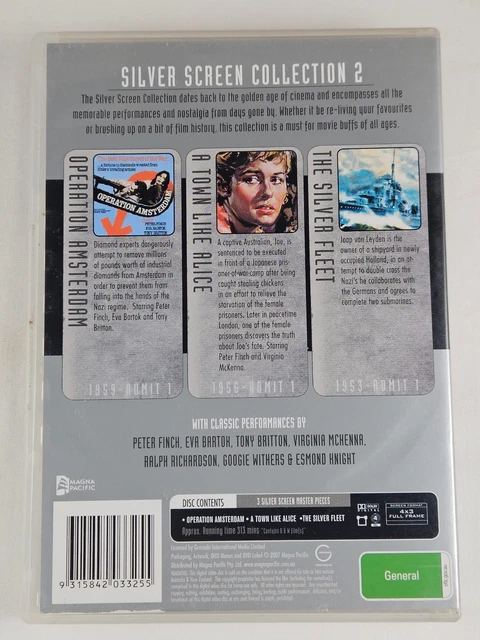 OPERATION AMSTERDAM + A Town Like Alice + The Silver Fleet DVD - Region ...