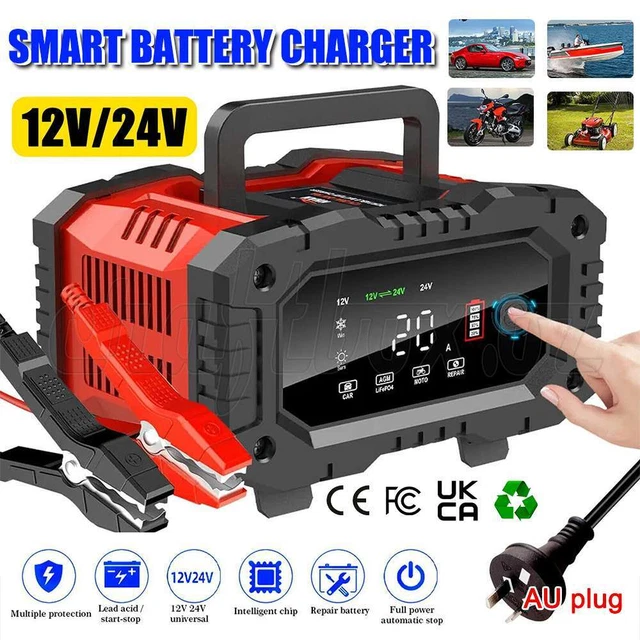 20A 12V 24V 20 Amp Car Battery Smart Charger for Lead Acid LiFePo4 AGM ...