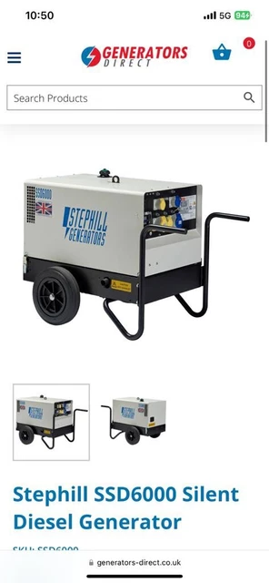 STEPHILL GENERATOR 6KVA Diesel £2,000.00 - PicClick UK